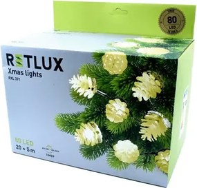 RETLUX RXL 371 řetěz šiška 80LED 3000K - teplá bílá20+5m