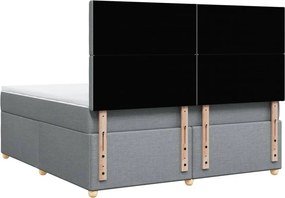 Box spring postel s matrací světle šedá 180 x 200 cm textil 3291373