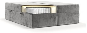 Šedá boxspring postel s úložným prostorem 160x200 cm Yoko – Maison de Rêve