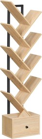 Designová knihovna Marelo 135 cm hnědá/černá