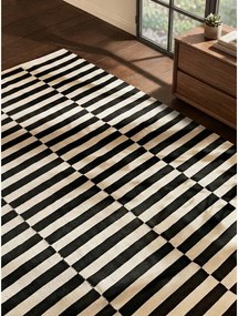 Černo-bílý oboustranný ručně tkaný vlněný koberec 200x300 cm Donna – Hanse Home