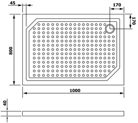 GELCO - SARA sprchová vanička z litého mramoru, obdélník 100x80x4cm, GS10080