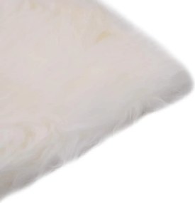 Podsedáky na židle 2 ks bílé 40 x 40 cm pravá ovčí kůže 283885