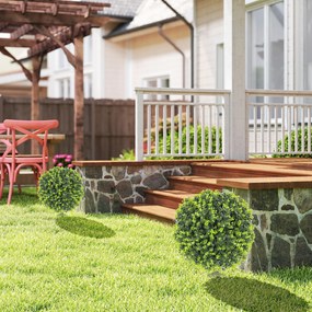 HOMCOM Sada 2 ks umělých koule z buxusu 56 cm s podstavcem, plastové umělé rostliny, které vypadají skutečně s UV ochranou pro obývací pokoj, ložnici…