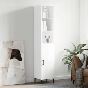 vidaXL Skříň highboard 34,5 x 34 x 180 cm kompozitní dřevo [3189639] Barva: bílá s vysokým leskem