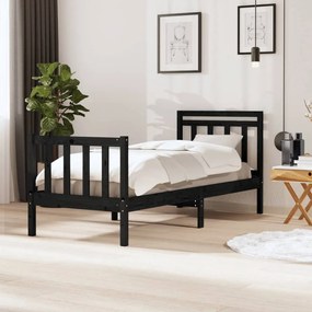 Rám postele černý masivní dřevo 90 x 190 cm Single,  3100688 HangarStore.cz