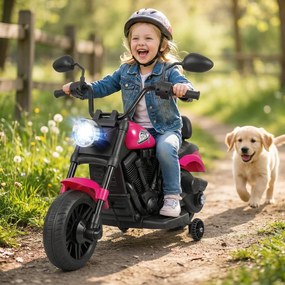 Costway 6 V dětský motocyklový chopper motorka s hudebním světlometem nožním