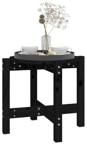 Konferenční stolek černý Ø 52,5 x 45 cm masivní borové dřevo - Default Title