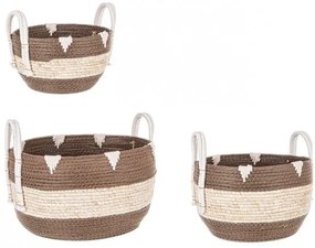 BIZZOTTO set 3 hnědých odkládacích košů THELMA M 0411289