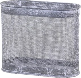 Zinkový antik drátěný košík Oval Basket - 19*9*16 cm