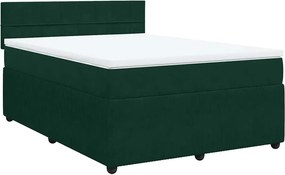 Box spring postel s matrací tmavě zelená 140x200 cm samet 3290061