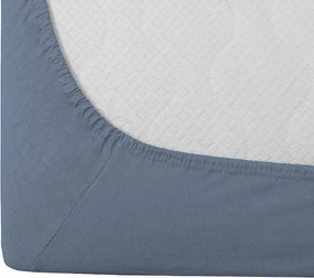 Bavlněné prostěradlo s gumou STANDARD 90 x 200 cm modré