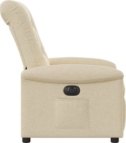 Elektrické polohovací křeslo krémové textil 3303242