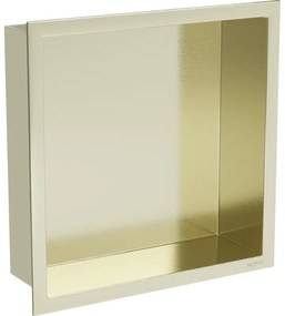 Mexen X-Wall-R niková polička s límcem 30 x 30 cm, zlatá kartáčovaná - 1950303010