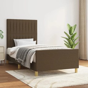 Rám postele bez matrace tmavě hnědý 90 x 200 cm textil 3125190