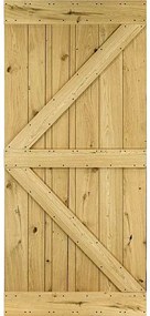 Dřevěné posuvné dveře na stěnu MODERN RUSTIC K Dýha - Dub Rustik
