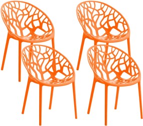 Sada 4 ks židle Hope – oranžová