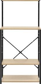 Skříňka na mikrovlnku černá a dub 60 x 39,6 x 123 cm kompozit 288239