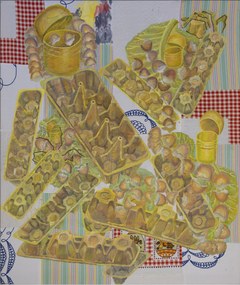 Daniela Krajčová | Obal na vajíčka Rám: Černý, Velikost: 60 x 60 cm