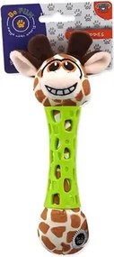 BEFUN Hračka pro psy Žirafa / Plyš, TPR guma / 17 cm / Zelená / Pro št