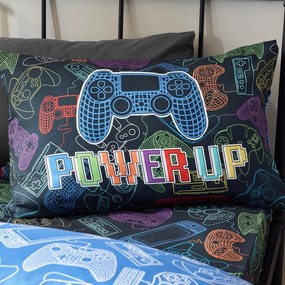 Černé dětské povlečení na jednolůžko 135x200 cm Power Up Gamer – Catherine Lansfield