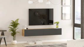 KALUNE DESIGN dřevěný TV stolek FRAM šedý 29,6x180 cm 956LCS1612