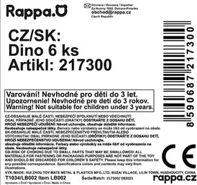 RAPPA Sada dinosaurů v krabici / Figurky / 5 ks / cca 5-13 cm