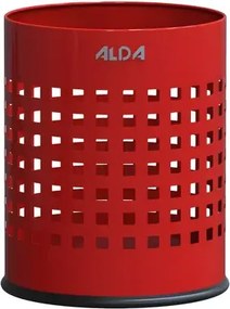 ALDA Officer červená / Odpadkový koš / 7 l / děrovaný / lakovaná ocel