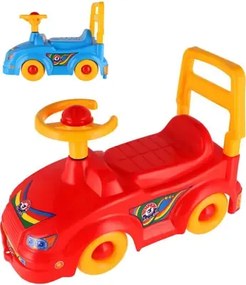Odrážedlo auto s klaksonem a opěrkou zad / 2 barvy: červená, modrá / N