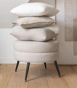 Bílý polštář Teddy Bouclé White - 45*45 cm