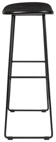 Černá barová stolička z teakového dřeva (výška sedáku 76 cm) Tangle – White Label