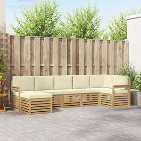 Venkovní pohovková souprava 7 ks Bílá a krémová 3392180
