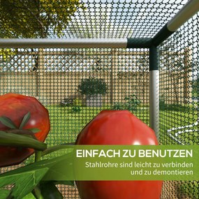 Outsunny Zahradní síť 1,25 x 1,25 m, Stan na ochranu rostlin se zipem, Ochranná síť proti hmyzu, Zelená síť na zeleninu odolná vůči větru, Ochranná s…