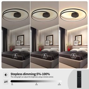 Brilagi- LED Stmívat. stropní svítidlo TWISTER LED/105W/230V pr.100 cm černá+DO