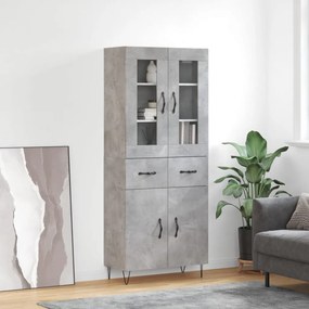 Skříň highboard betonově šedá 69,5x34x180 cm kompozitní dřevo 3198565