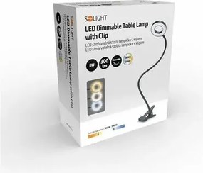 Solight LED stmívatelná stolní lampička s klipem / 300lm / nastaviteln