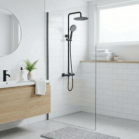 Rea Lungo, sprchový set s termostatem, černá matná, Rea-P6733