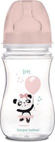 Canpol babies Antikoliková širokohrdlá lahev EXOTIC ANIMALS 240ml růžová