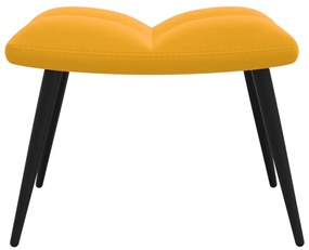 Relaxační křeslo Molde se stoličkou - samet | hořčicově žluté