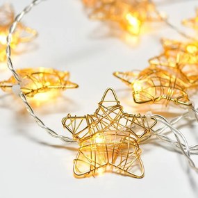 ACA DECOR Vánoční LED řetěz Hvězdy - zlato - 135cm
