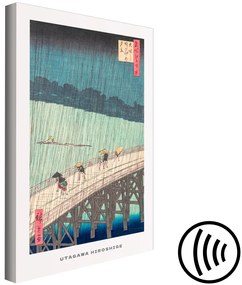 Obraz Déšť na mostě (1-dílný) svislý - Asie v bouřlivé krajině
