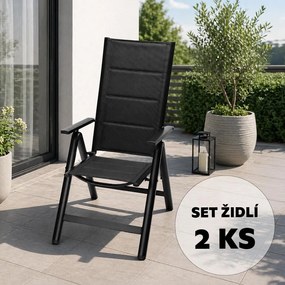 Set 2 ks hliníkových polohovacích  křesel Avenberg ISLA PLUS černá