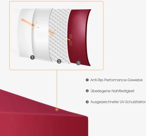 Costway Náhradní střešní altán se zapínáním na suchý zip Víno – 300 × 300 cm