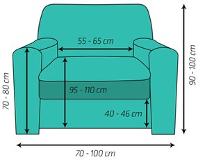 4Home Multielastický potah na křeslo Comfort šedá, 70 - 110 cm