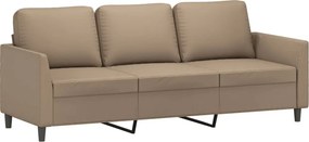 3místná pohovka s podnožkou cappuccino 180 cm umělá kůže 3201126