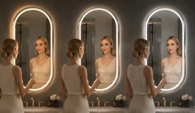Ekspand LED zrcadlo 45x80cm oválné
