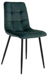 Sametová jídelní židle Meno tmavě zelená/černá
