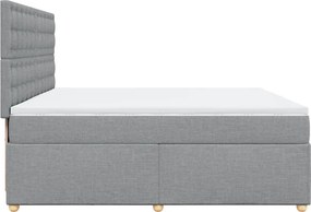 Box spring postel s matrací světle šedá 200 x 200 cm textil 3293701