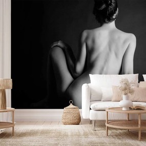 Fototapeta Ženská silueta - smyslný černobílý akt nahé ženy zezadu