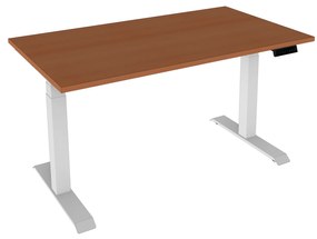 NOBL Dynamic + Elektr. nastavitelný polohovací stůl 140x80 s pamětí Dynamic + Dekor stolové desky: třešeň, Barva podnože: bílá